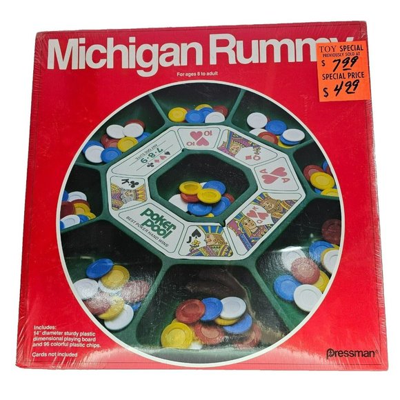 Pressman | Toys | Vintage Michigan Rummy Board Game Tray With Chips New ...